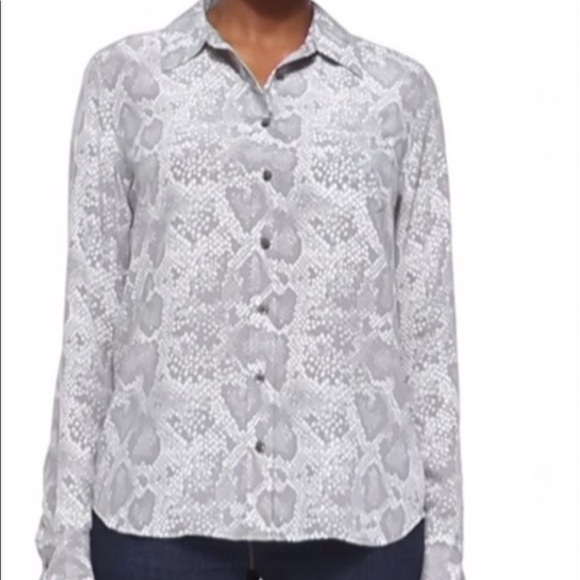 Equipment | Tops | Equipment Femme Brett Long Sleeve Python Print Silk ...